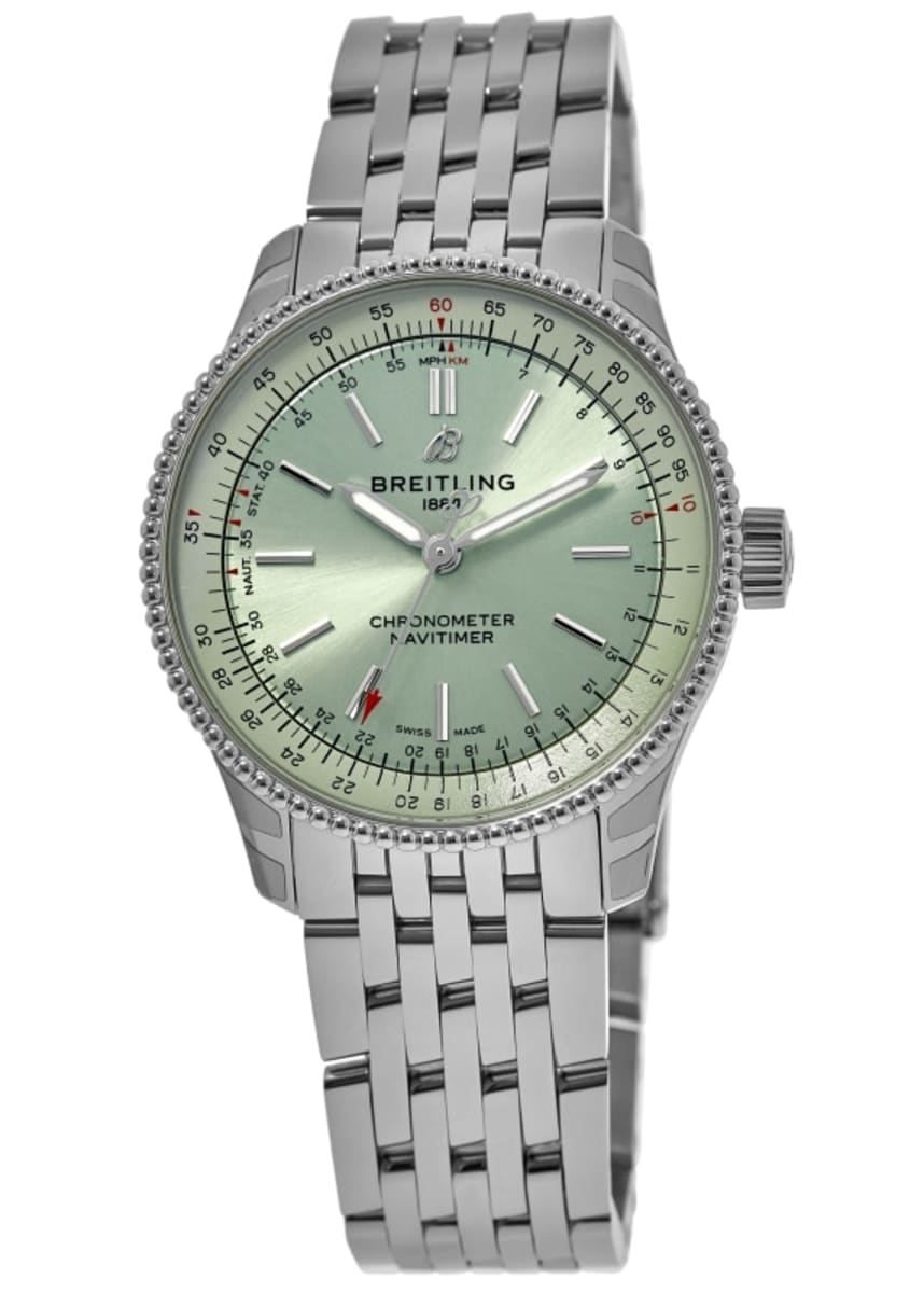 Navitimer Automatic 35 Green Dial Steel Unisex Watch A17395361L1A1 Code ...