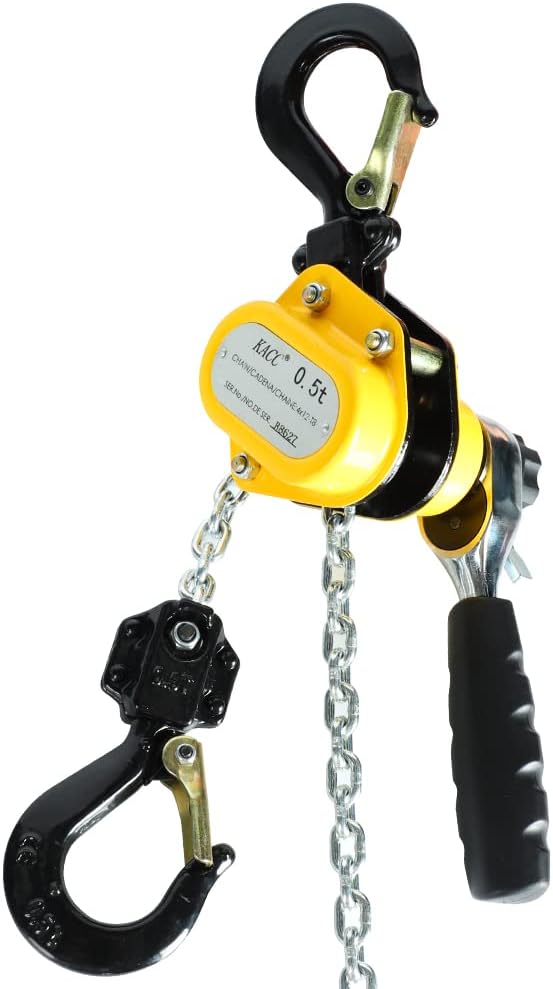 Toriexon 1/2 Ton Manual Lever Chain Hoist Mini Puller 1100LBS Capacity ...
