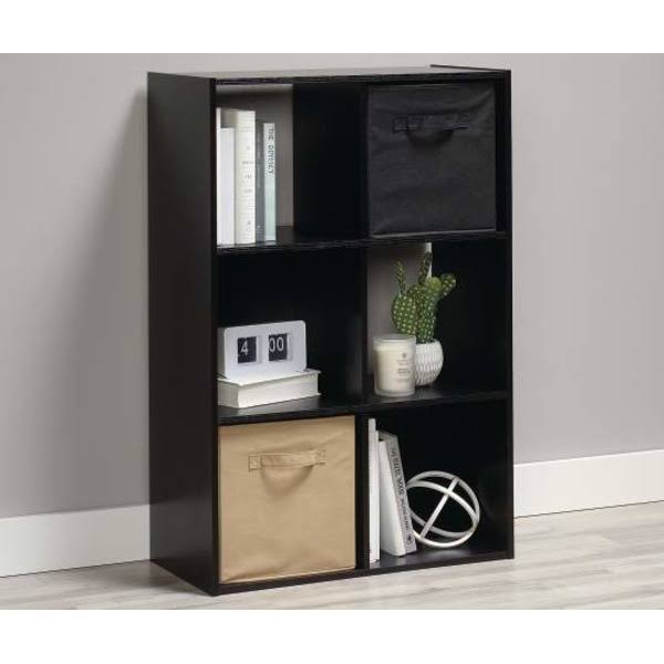 Sauder - Black Oak 6-Cube Storage Cubby - Fashion